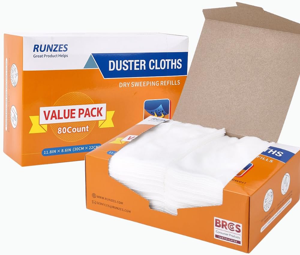 Amazon.com: Amazon Basics Dry Floor Cloths to Clean Dust, Dirt, Pet ...