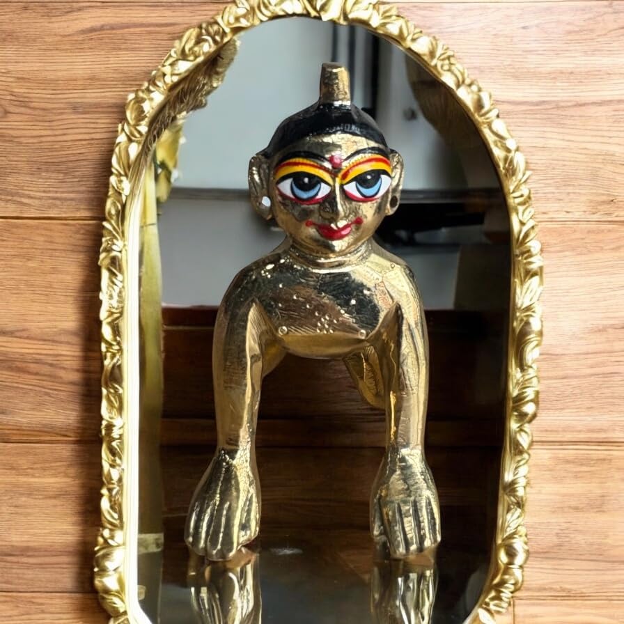 Buy GBW Brass Coloured Radha Rani Idol No. 6 Decorative Hindu Goddess ...