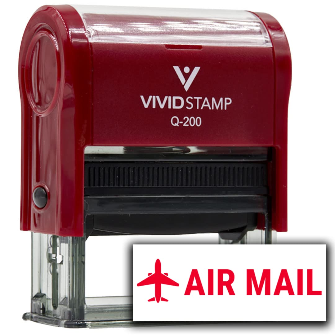 Amazon.com : Vivid Stamp AIR Mail Self-Inking Rubber Stamps (Red Ink ...