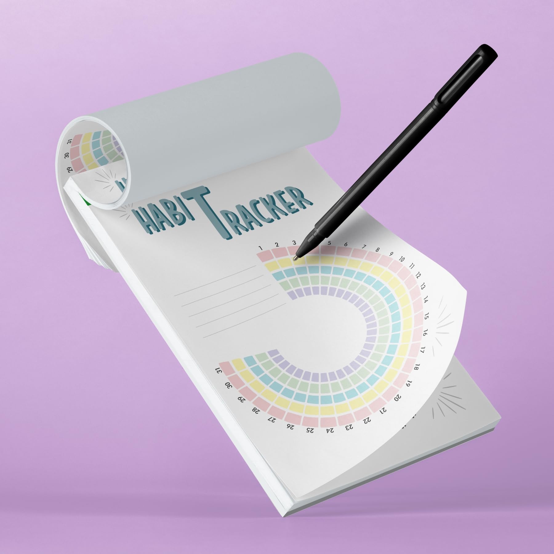 Mimikry Habit Tracker Notepad - Undated 12 Tear-Off Planning Sheets,A5 ...