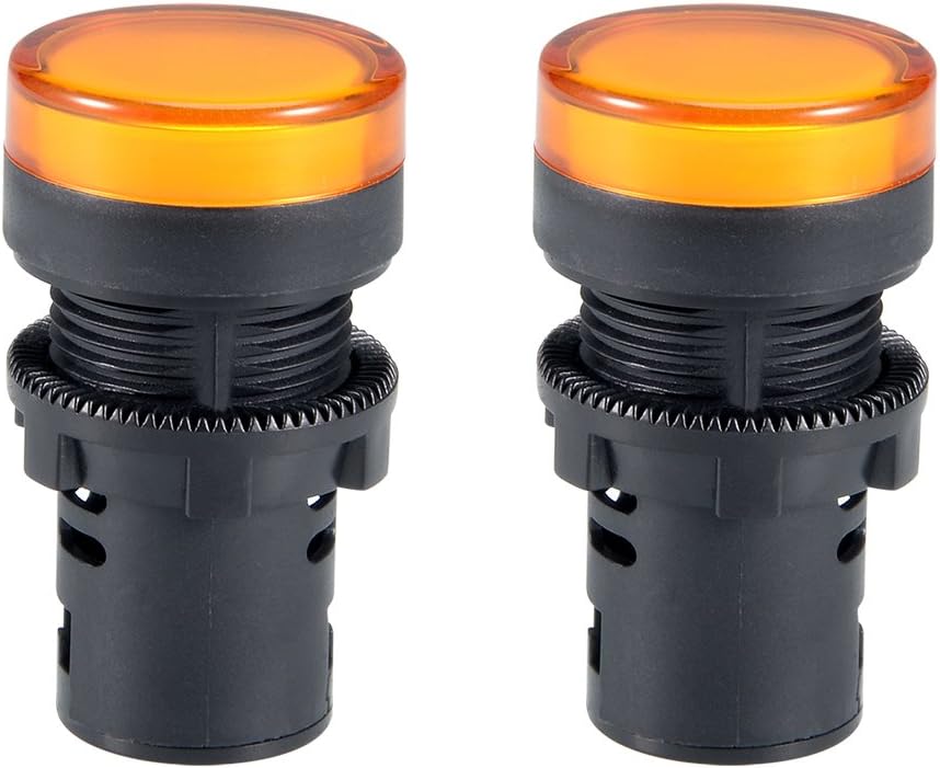 Amazon.com: uxcell 2Pcs Yellow Indicator Light AC/DC 12V, 22mm Panel ...