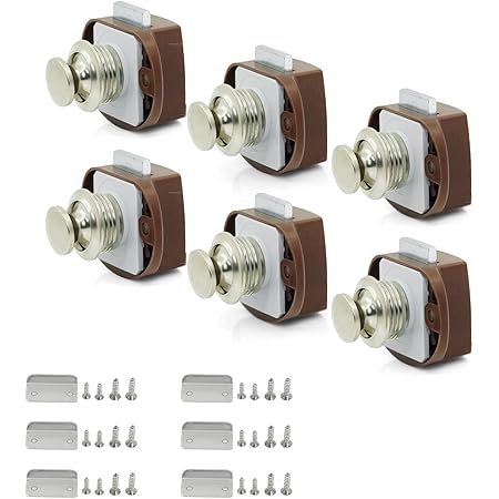 RDEXP Push Button Keyless Locks Latch Knob Cupboard 2cm/0.79in Mounting ...