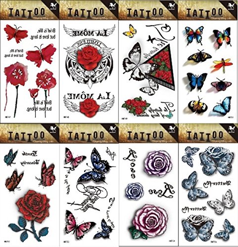Amazon.com : Spestyle 8pcs different look like real fake tattoo ...