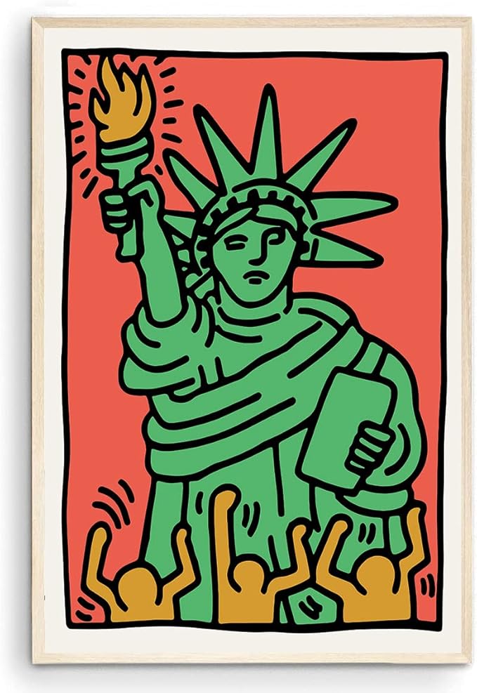 Amazon.com: Keith Haring Statue of Liberty Illustration - Exhibition ...