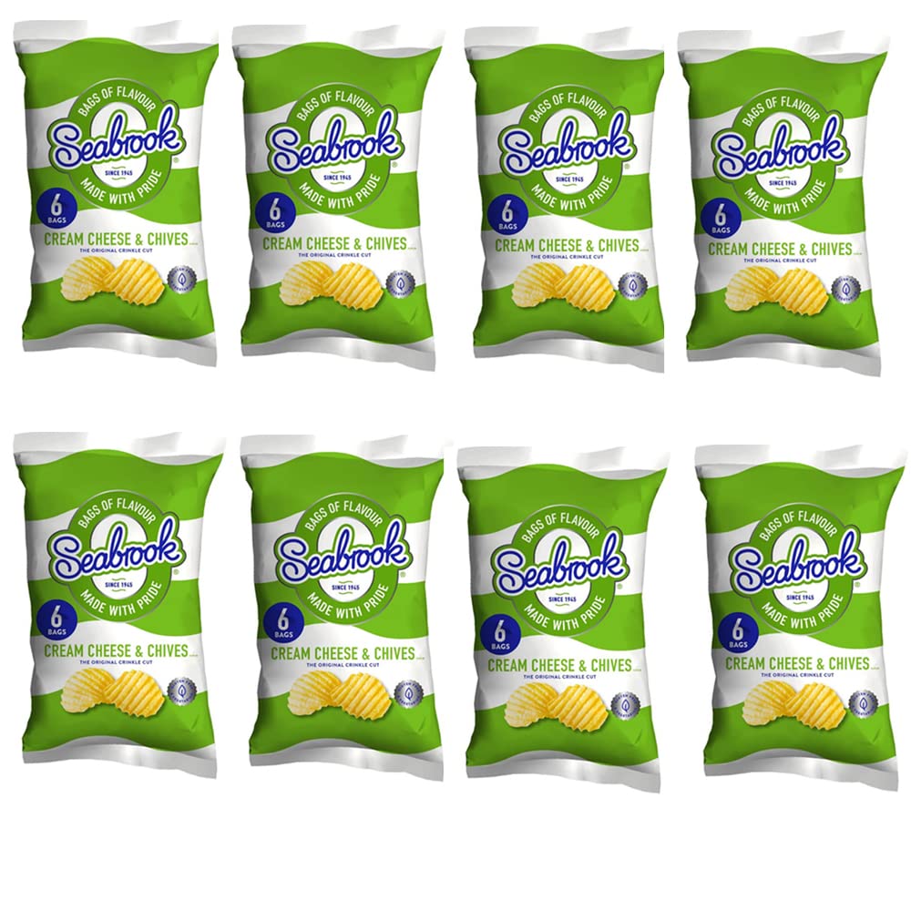 Various Flavor Crisps Chips 6 Pack x 25g (Cream Cheese & Chives, 08 ...