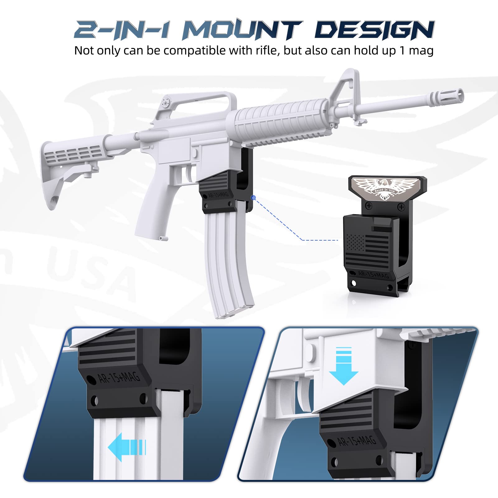 Snapklik.com : 2024 Newest Gun Wall Mount For 223/5.56 Rifle And Mags ...