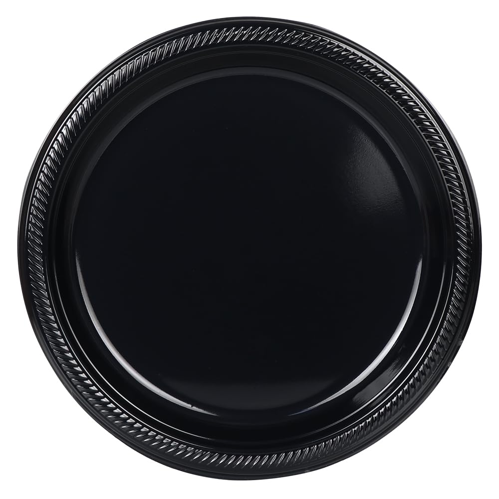 Amazon.com: BEARECYCLEMAN. 10 Inch. Dinner Plates - Black Plastic ...