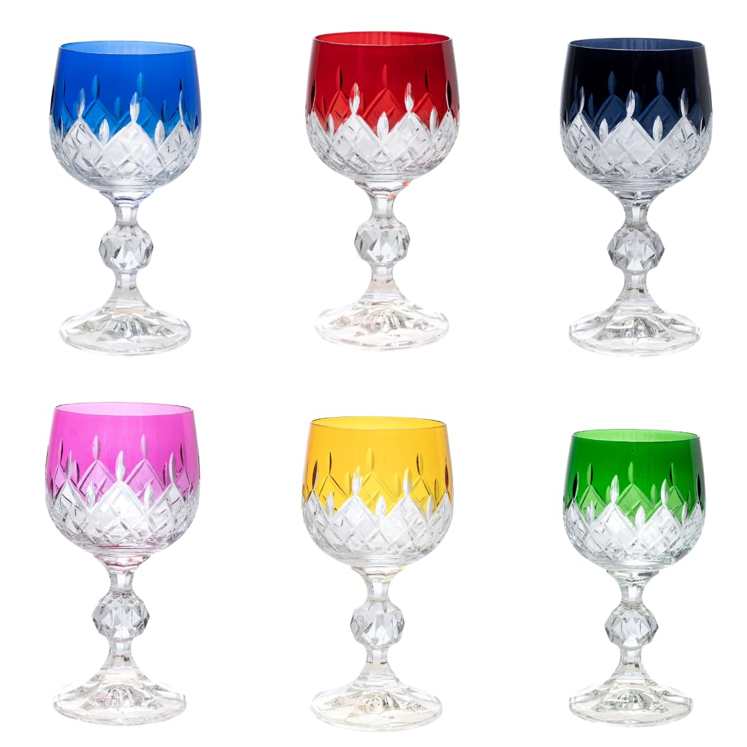 Amazon.com: Margerie Crystal Wine Goblet Colorful Goblet Wine Glasses ...
