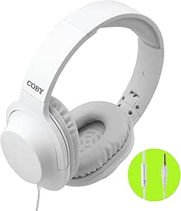Amazon.com: Coby Super Bass Stereo Wired Headphones, Adjustable Over ...