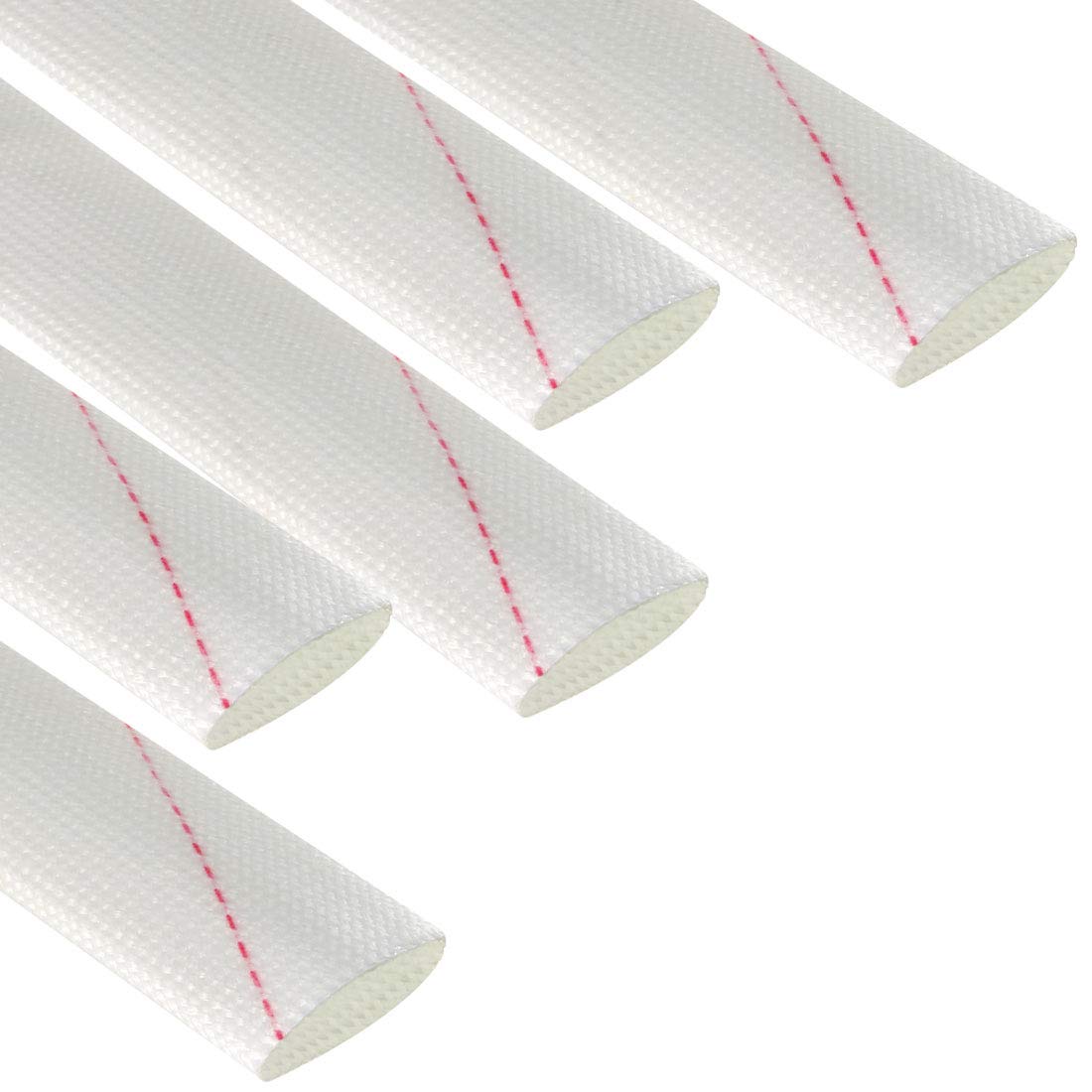 uxcell 5pcs Fiberglass Heat Shield Sleeve 20mm I.D x 2.99ft Adjustable ...