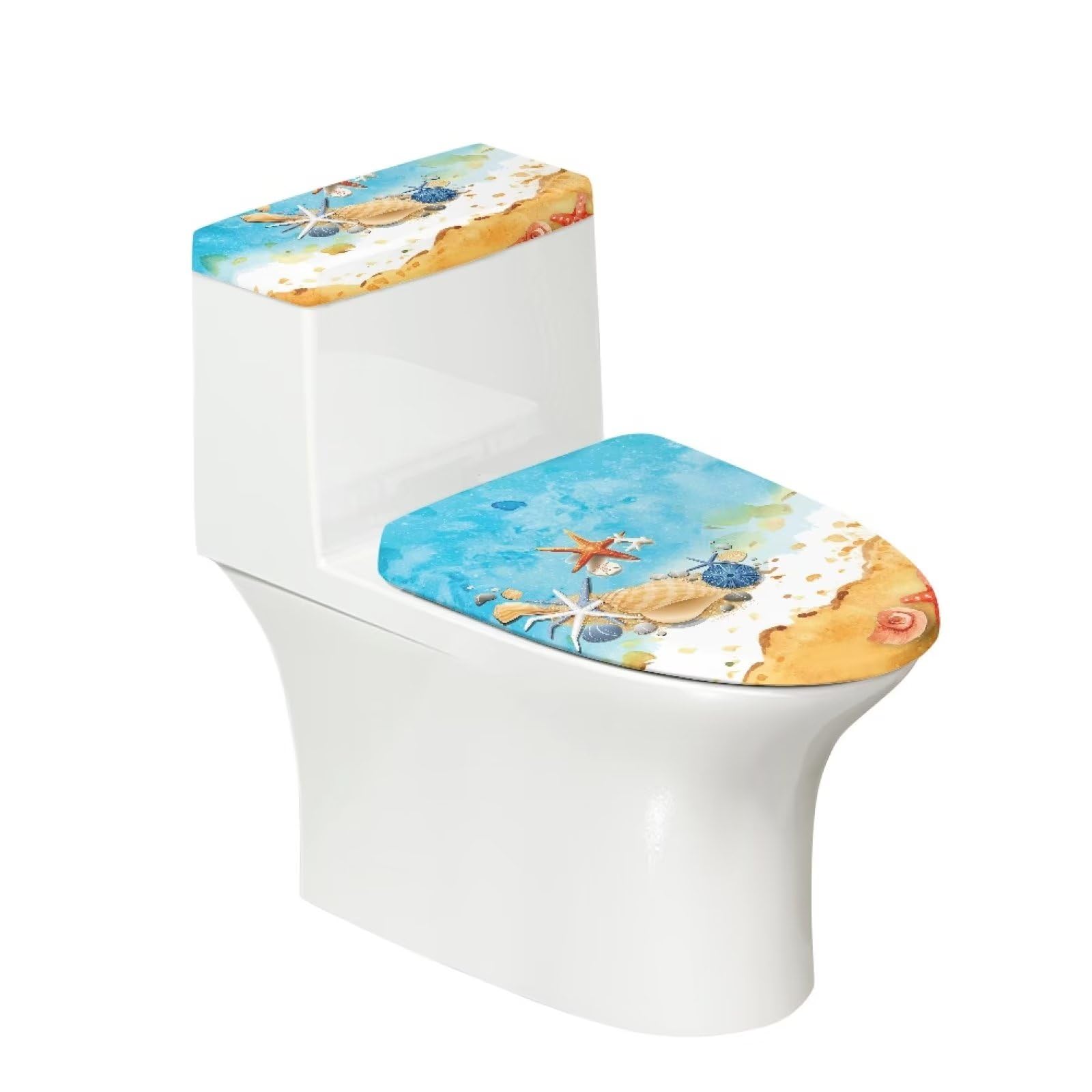 Amazon.com: Flashideas Beach Starfish Toilet Seat and Tank Lid Cover ...