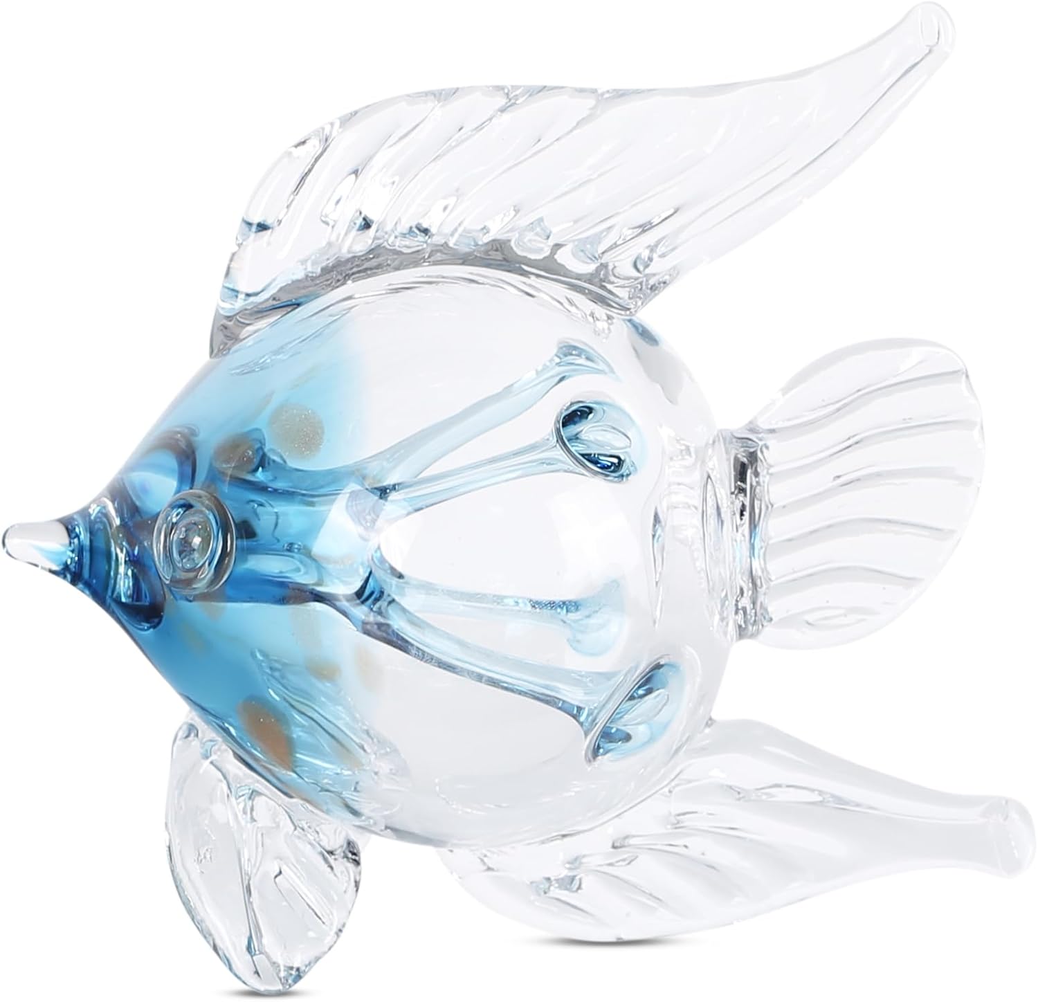 Amazon.com: Xiyouqi Coastal Decor Glass Fish Figurines, Modern Blue ...