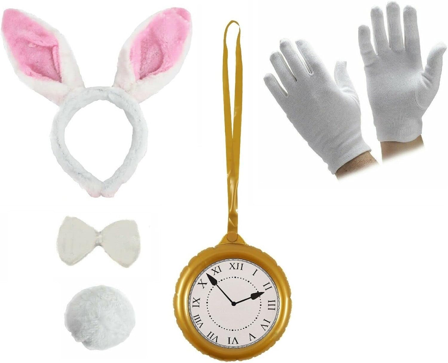 Lizzy Pink Rabbit Costume Set includes a bunny headband, bow tie, tail ...