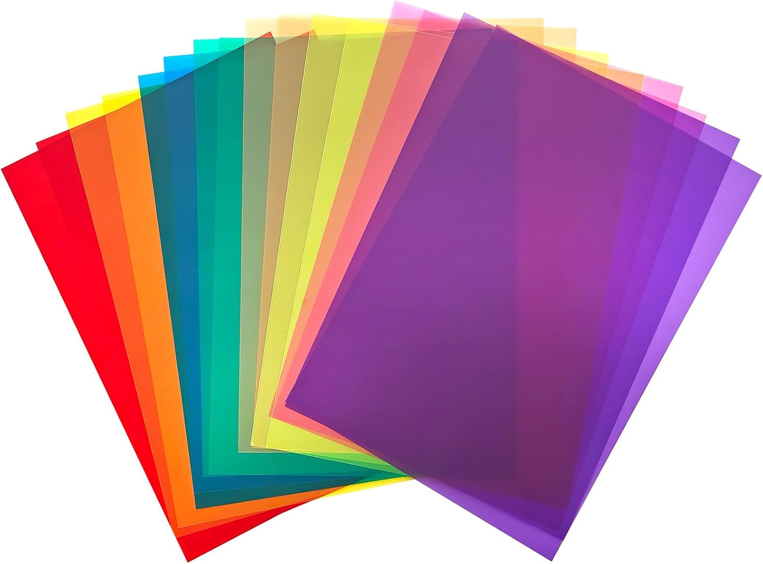 16Pcs A4 Coloured Overlays Dyslexia, Coloured Transparency Sheets, PVC ...