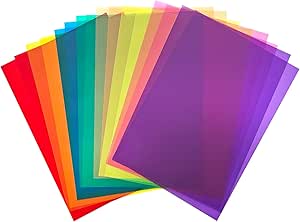 16Pcs A4 Coloured Overlays Dyslexia, Coloured Transparency Sheets, PVC ...