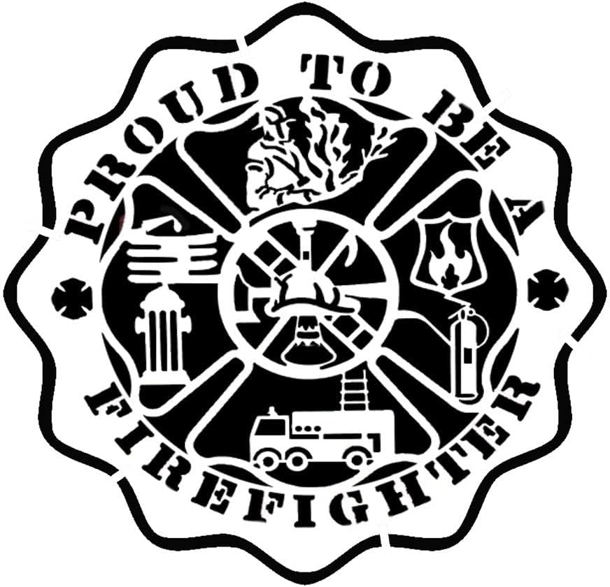 Amazon.com : Firefighter Sign Stencil Firefighters Stencils 16" w x 16 ...