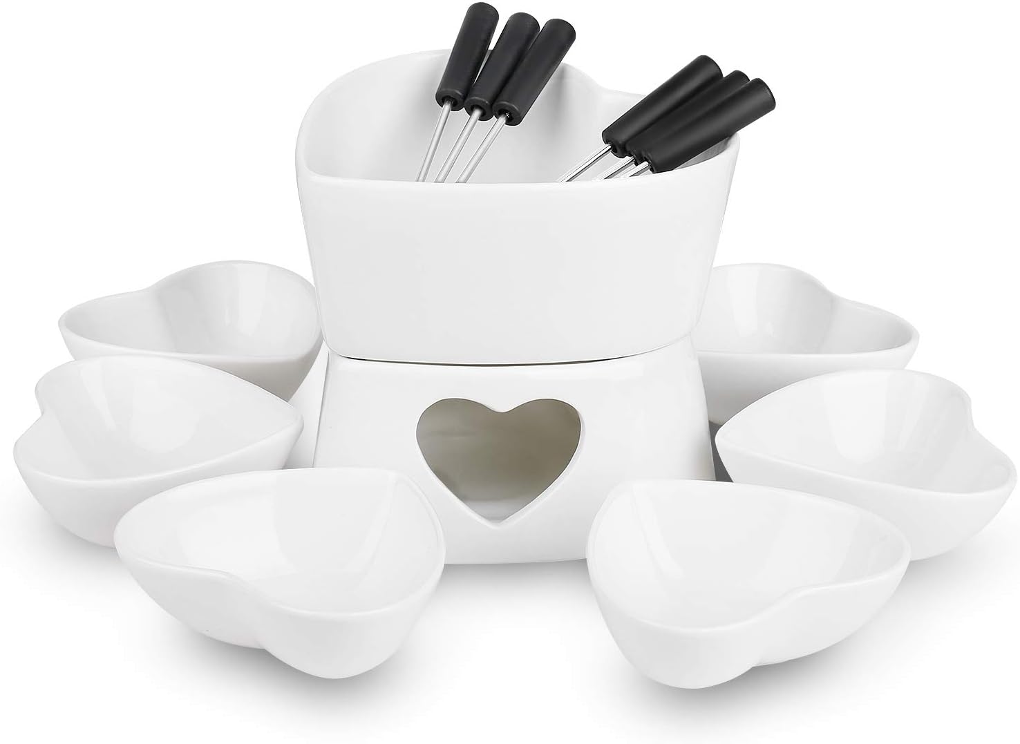 Amazon.com: [Bigger and Improved] Zen Kitchen Fondue Pot Set, Glazed ...