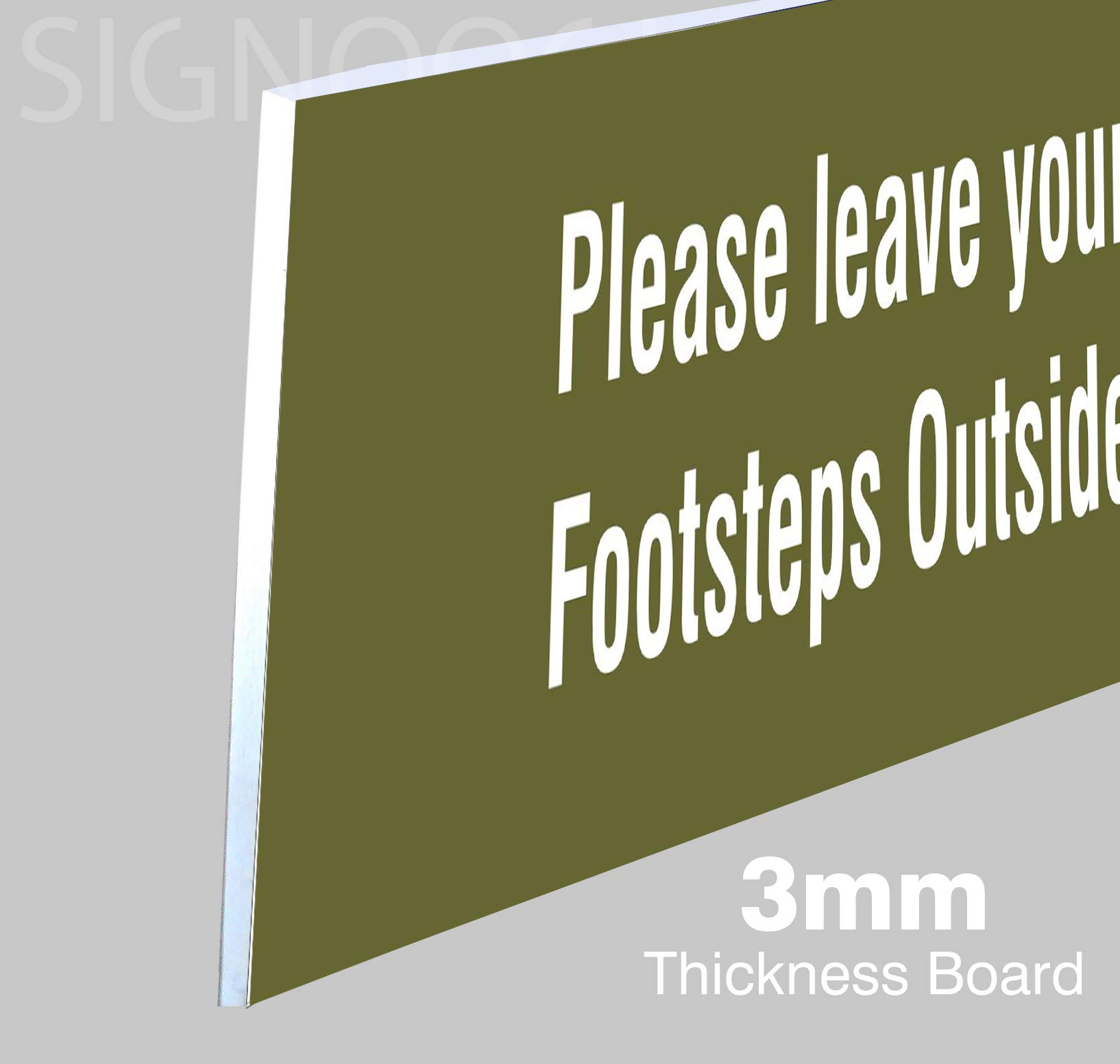 Buy SIGNOOGLE Please Leave Your Footsteps Outside Sign Board Self ...