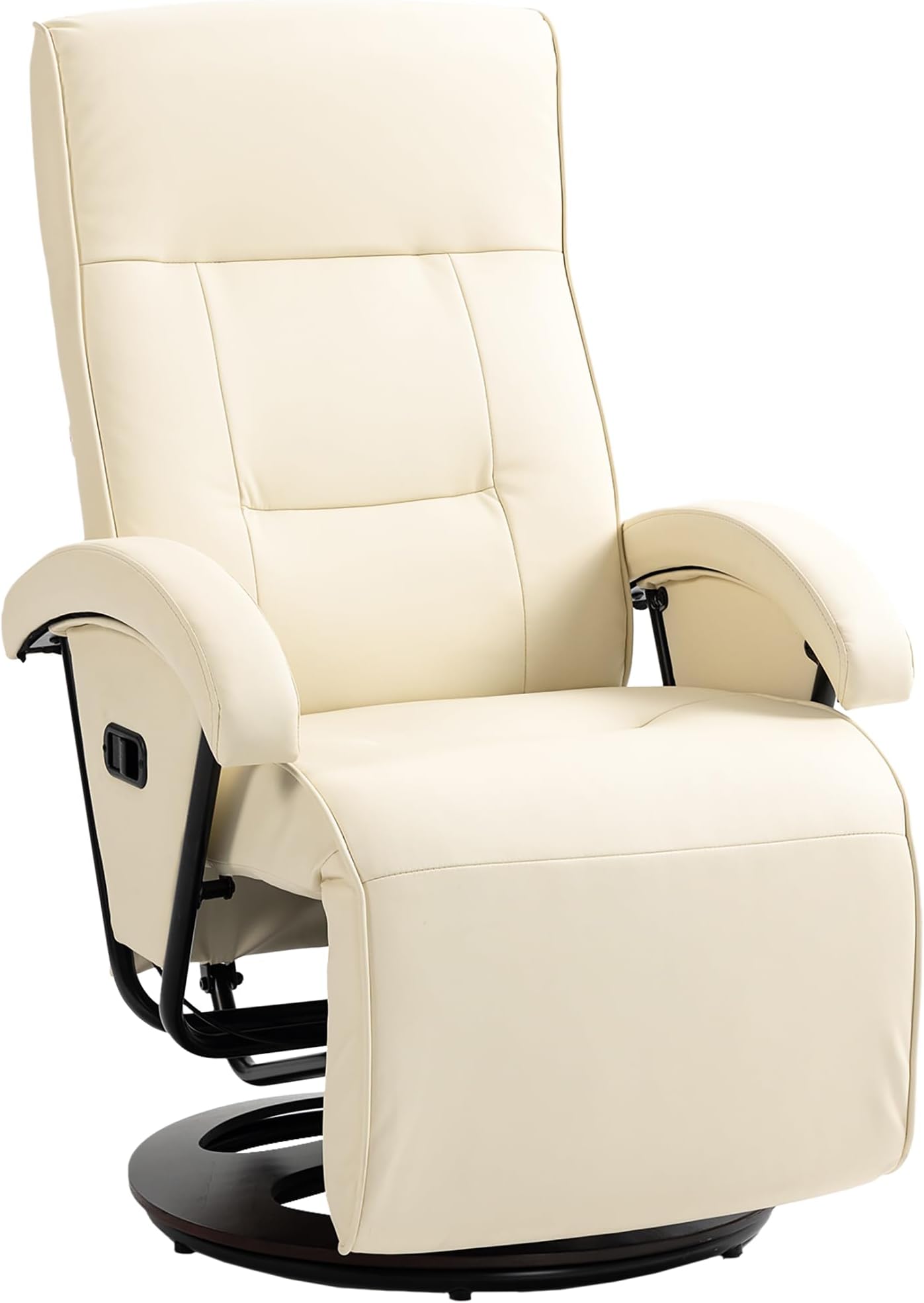 Amazon.com: HOMCOM Swivel Recliner with Footrest, PU Leather Reclining ...