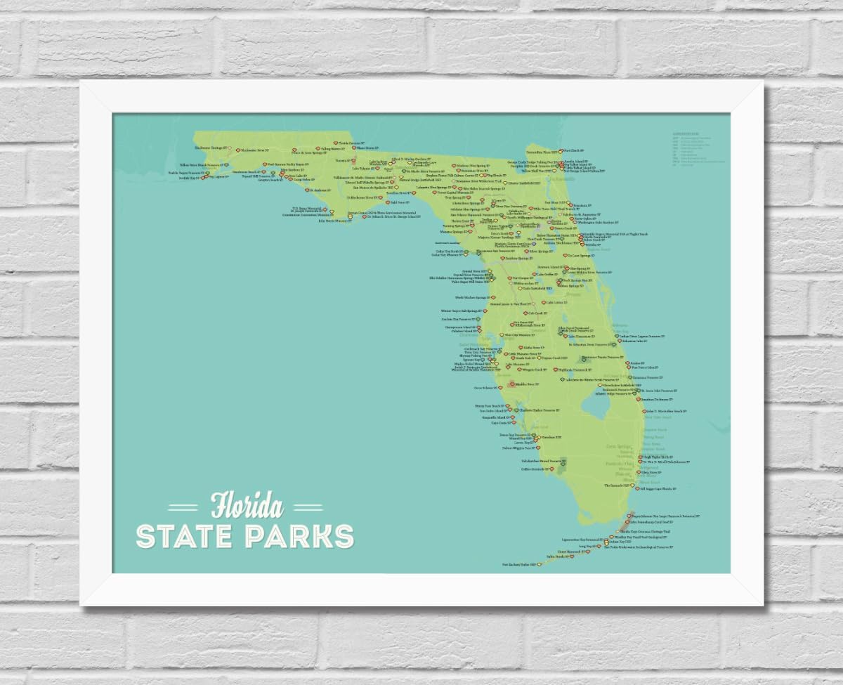 Amazon.com: Best Maps Ever Florida State Parks 18x24 Poster (Green ...