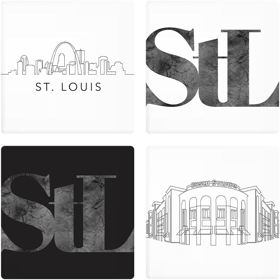 Amazon.com: Minimalist B&W Missouri St. Louis Line Drawings & STL ...