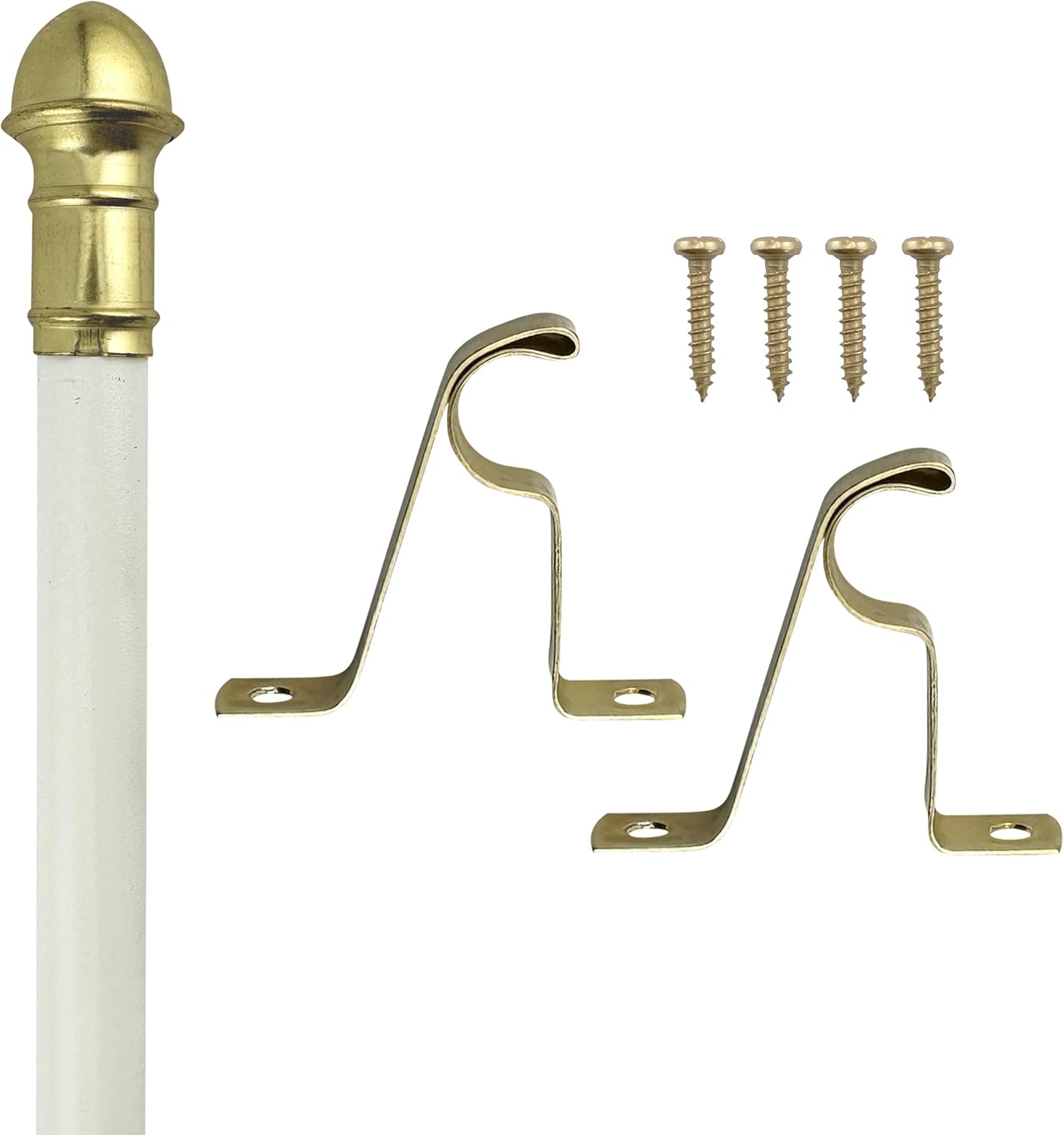 Amazon.com: Amazing Drapery Hardware 7/16 Inch White Cafe Rods with ...