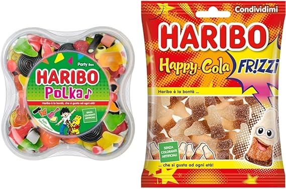 Haribo Polka Mix 500 g Party Box Caramelle Gommose alla Frutta e alla ...