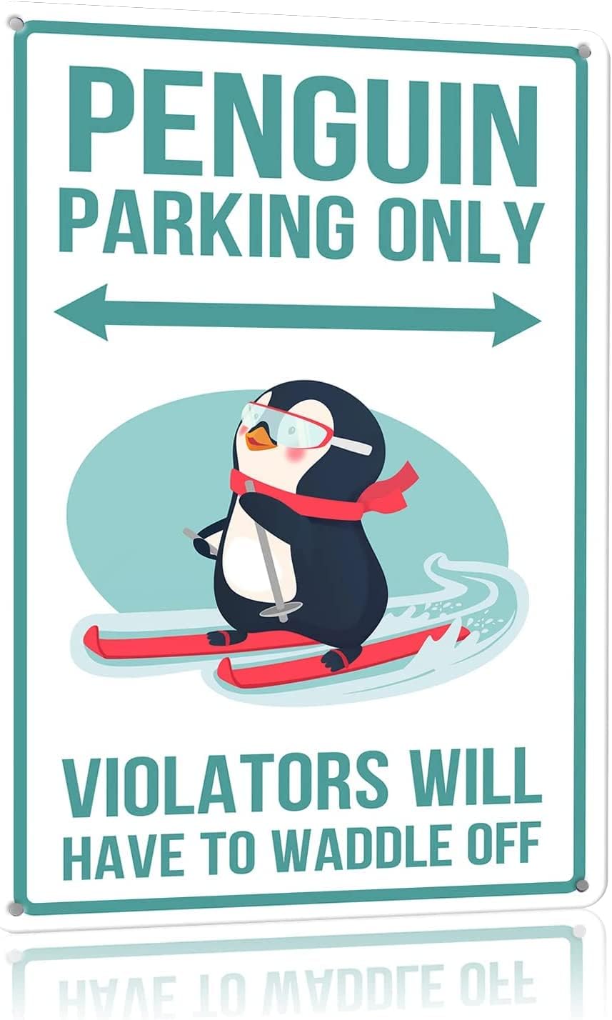 Amazon.com: Penguin Sign Decor - Vintage Penguin Metal Sign - Cute ...