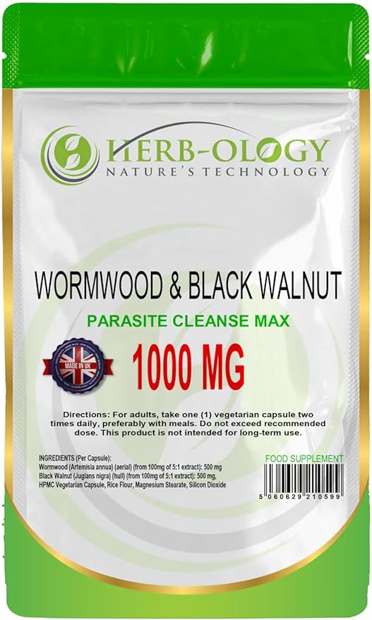 HB Wormwood | 60 Wormwood Black Walnut Capsules - 500mg Worm Wood Herb ...