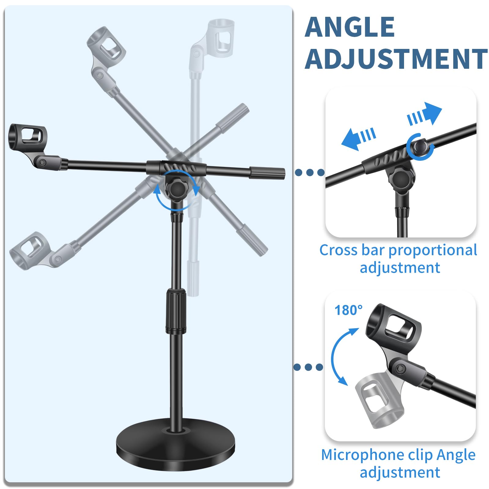 Snapklik.com : Desktop Microphone Stand, Extra Big Base Mic Stand Desk