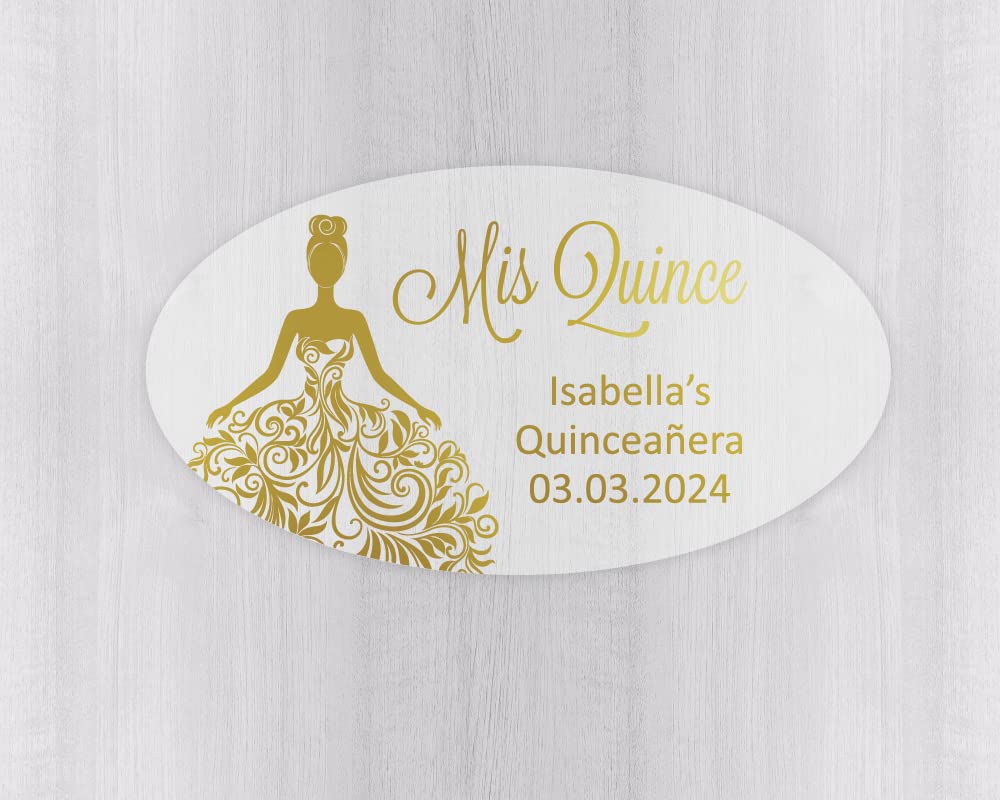 Amazon.com: Mis Quince Quinceanera Oval Birthday Celebration Favor ...