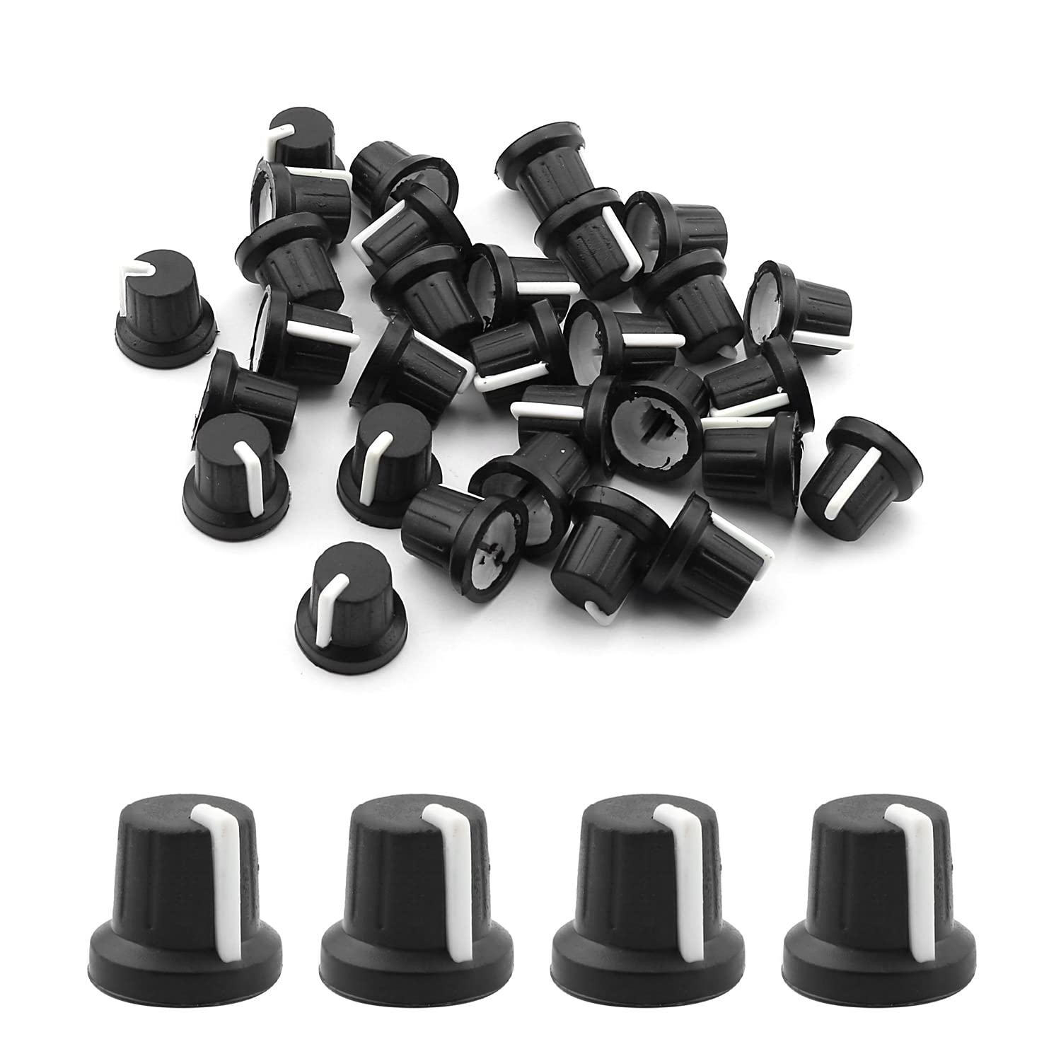 Snapklik.com : 30 Pcs 6mm Potentiometer Volume Control Knobs 16x15mm ...
