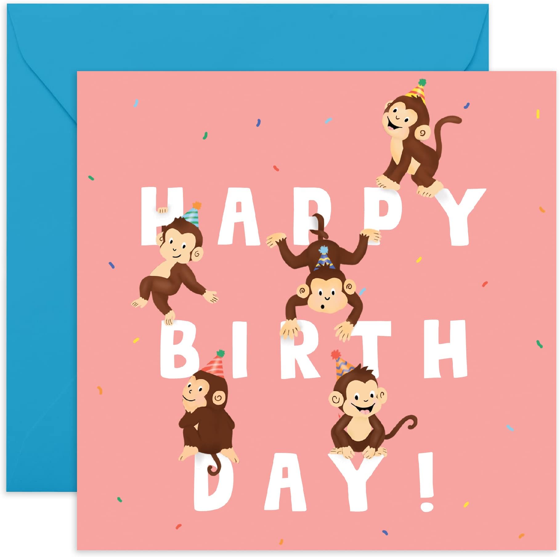 Amazon.com : CENTRAL 23 Monkey Birthday Card - Animal Greeting Cards ...