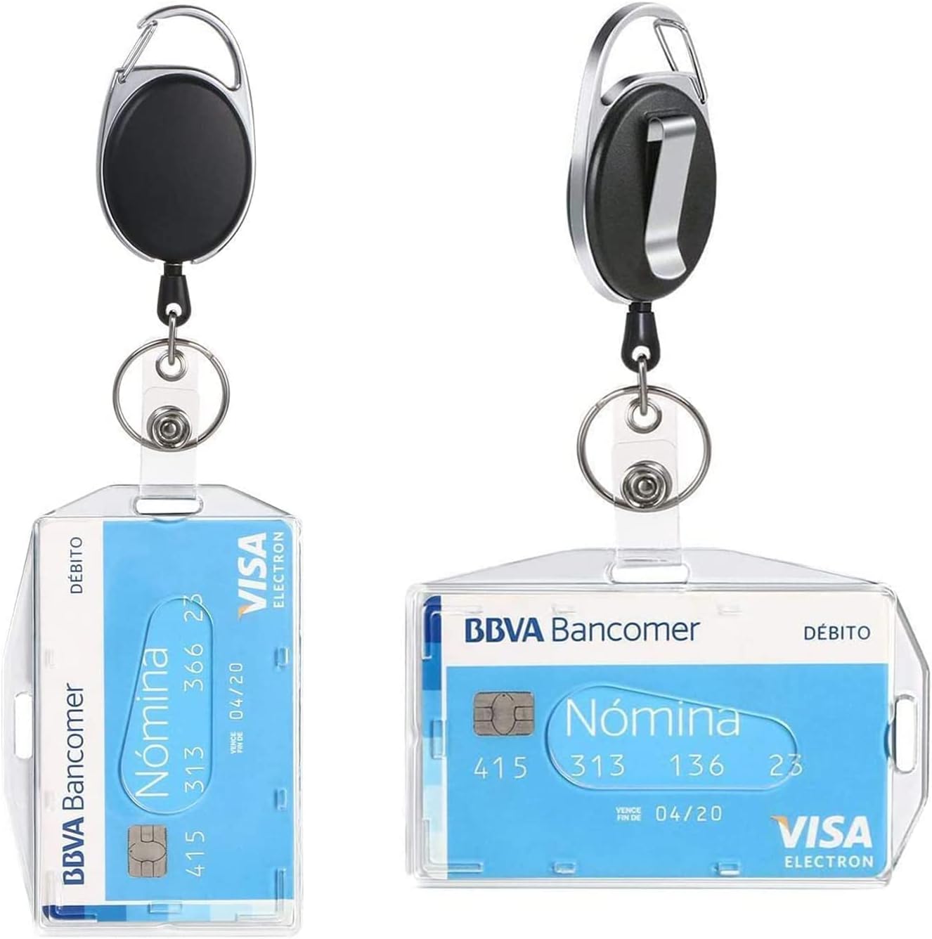 Llavero Retráctiles con Funda para Tarjeta, Porta Credenciales, Badge ...