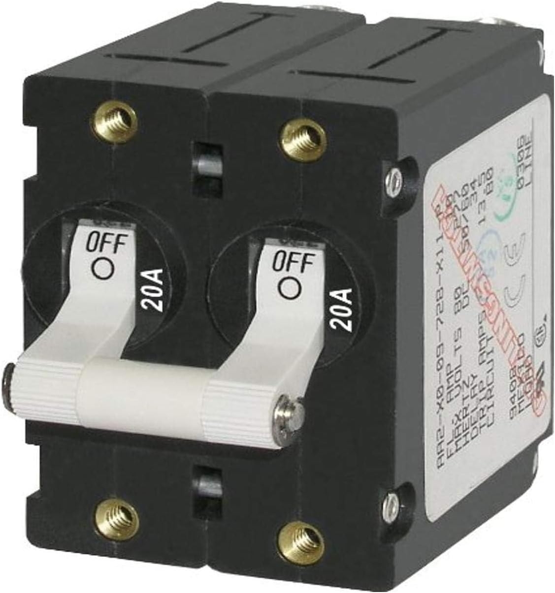 Blue Sea Systems 7260 A-Series White Toggle Circuit Breaker - Double ...