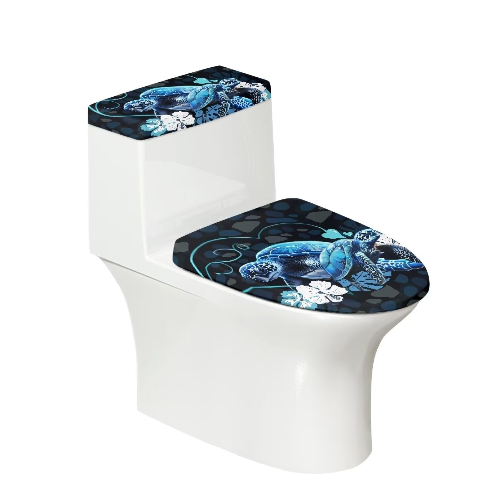 Amazon.com: Dolyues Sea Turtle Toilet Cover Set Toilet Lid & Tank ...