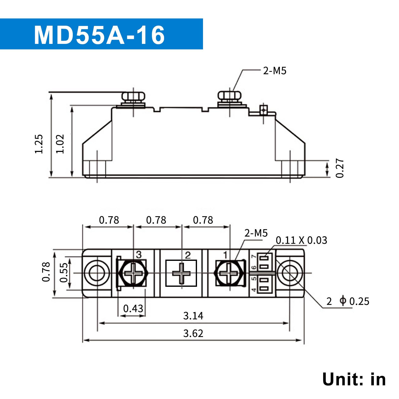 Snapklik.com : LCLCTC 50 Amp Diodes 12V Blocking 110V And 120V MD 55A ...