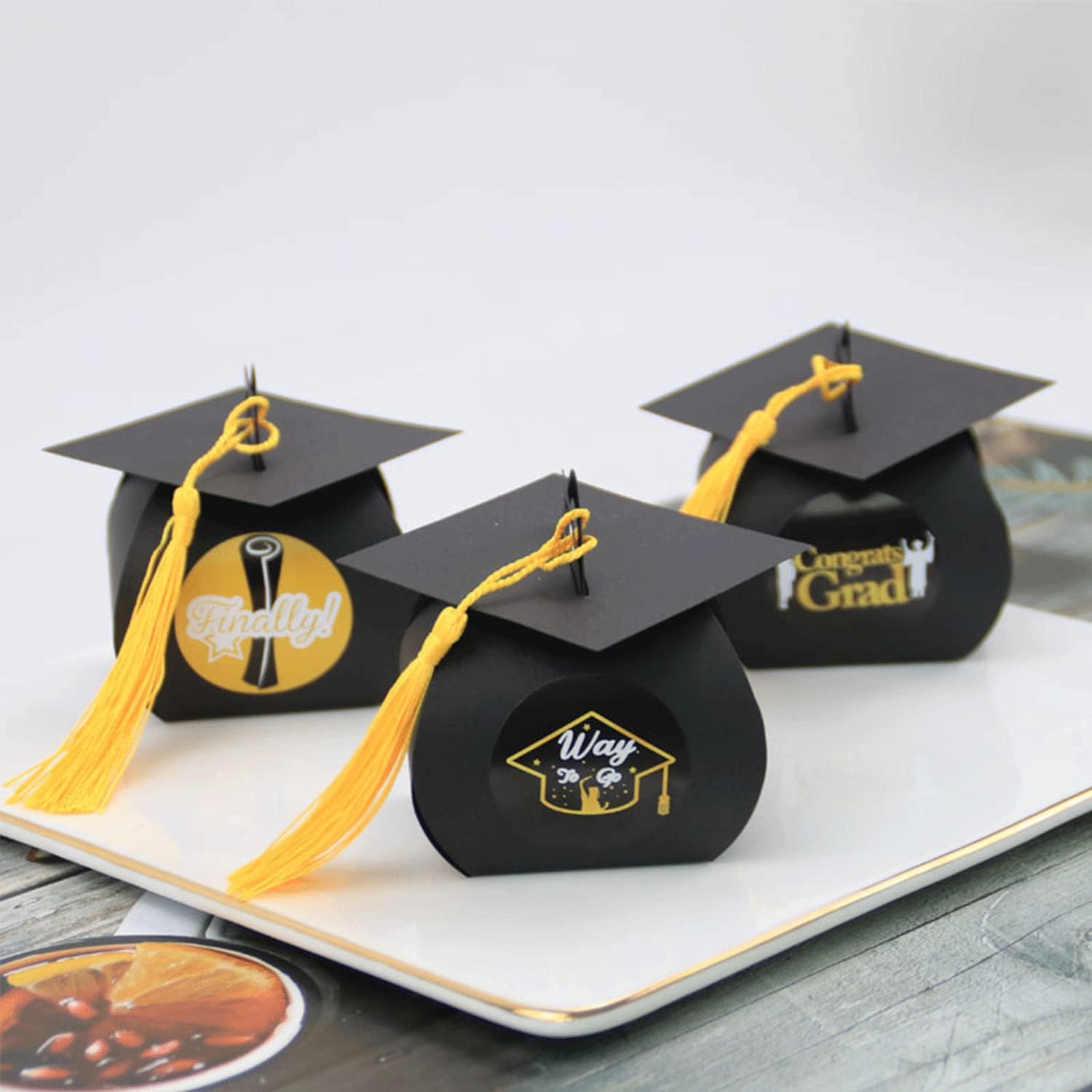Amazon.com: 24pcs Graduation Sweet Boxes,Doctoral Cap Shaped Gift Box ...