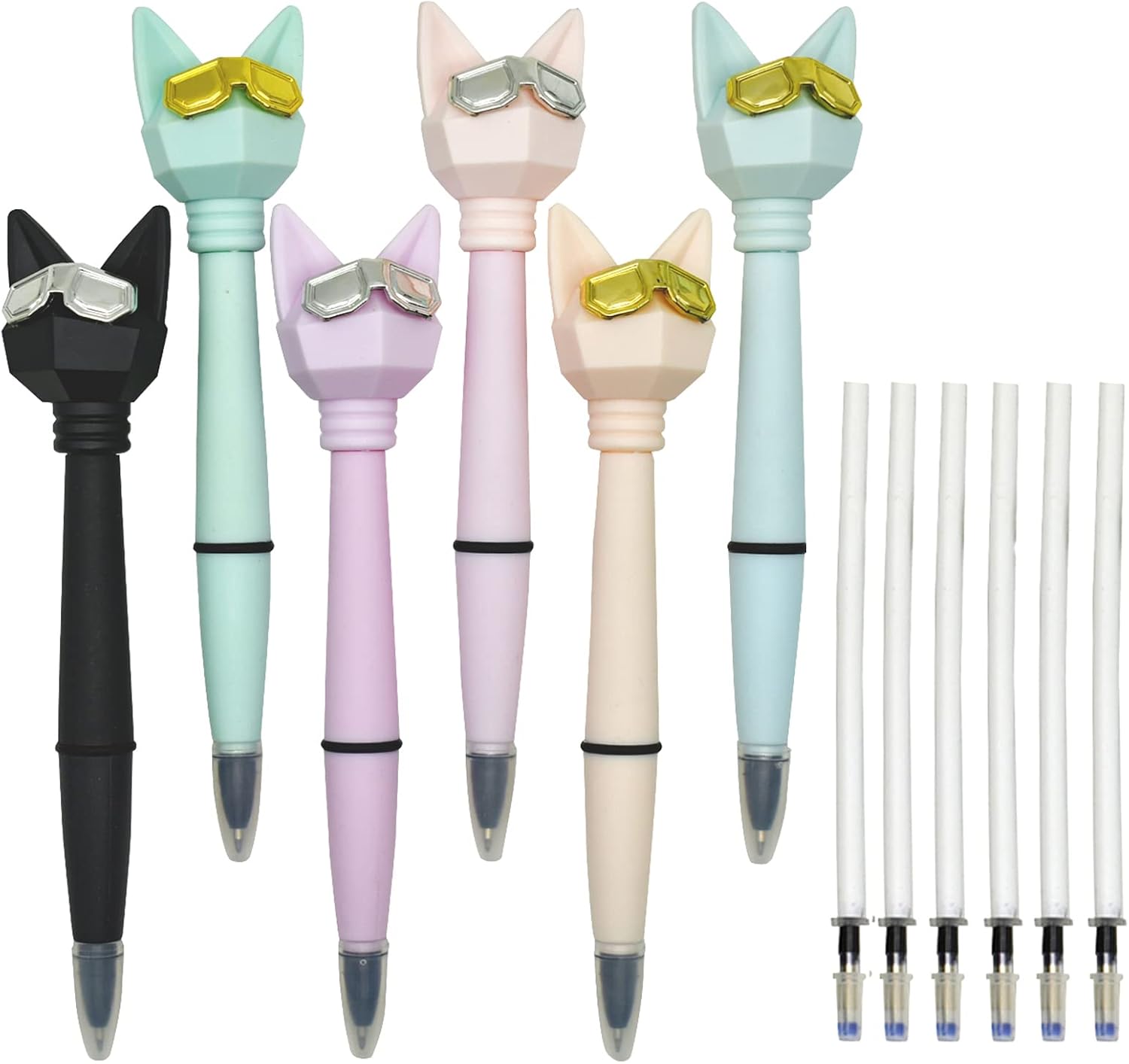 Amazon.com : Lopenle 6PCS Cute Cat Pen Set – Cartoon Flying Cat ...