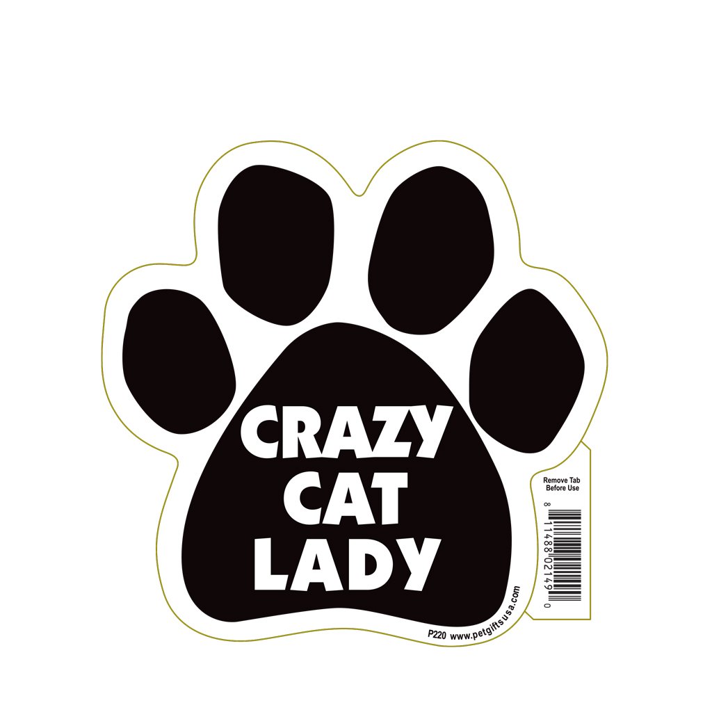 Amazon.com: Crazy Cat Lady Paw Magnet by Pet Gifts USA is 5.5" x 5.5 ...