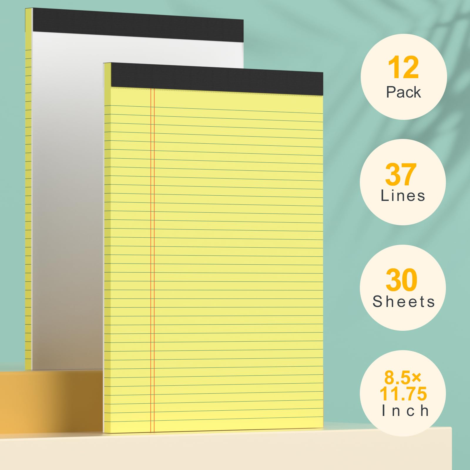 Snapklik.com : Yellow Legal Pads 8.5 X 11 College Ruled - 12 Pack ...