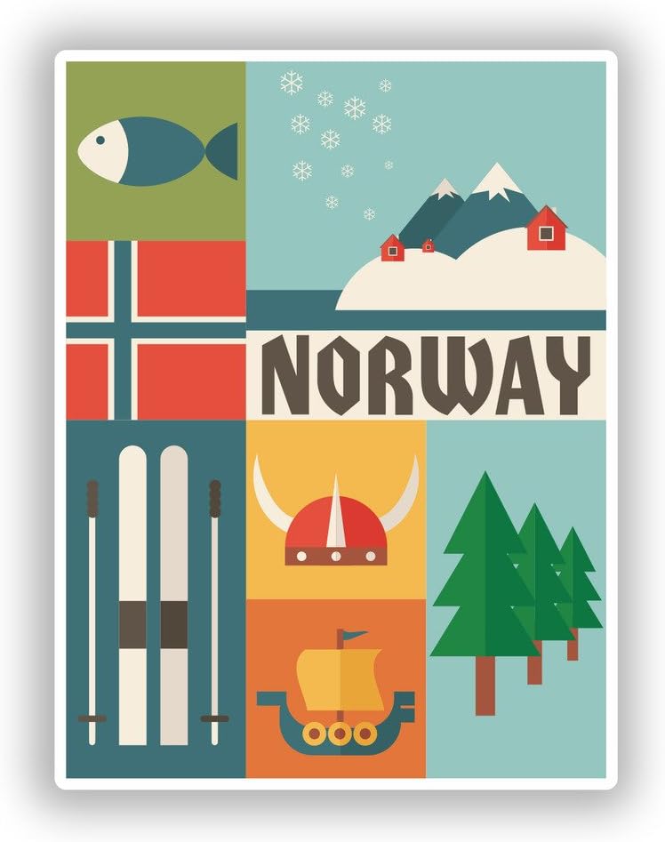 Amazon.com: 2 x 25cm/250mm Norway Vinyl Stickers Travel Luggage #10769 ...