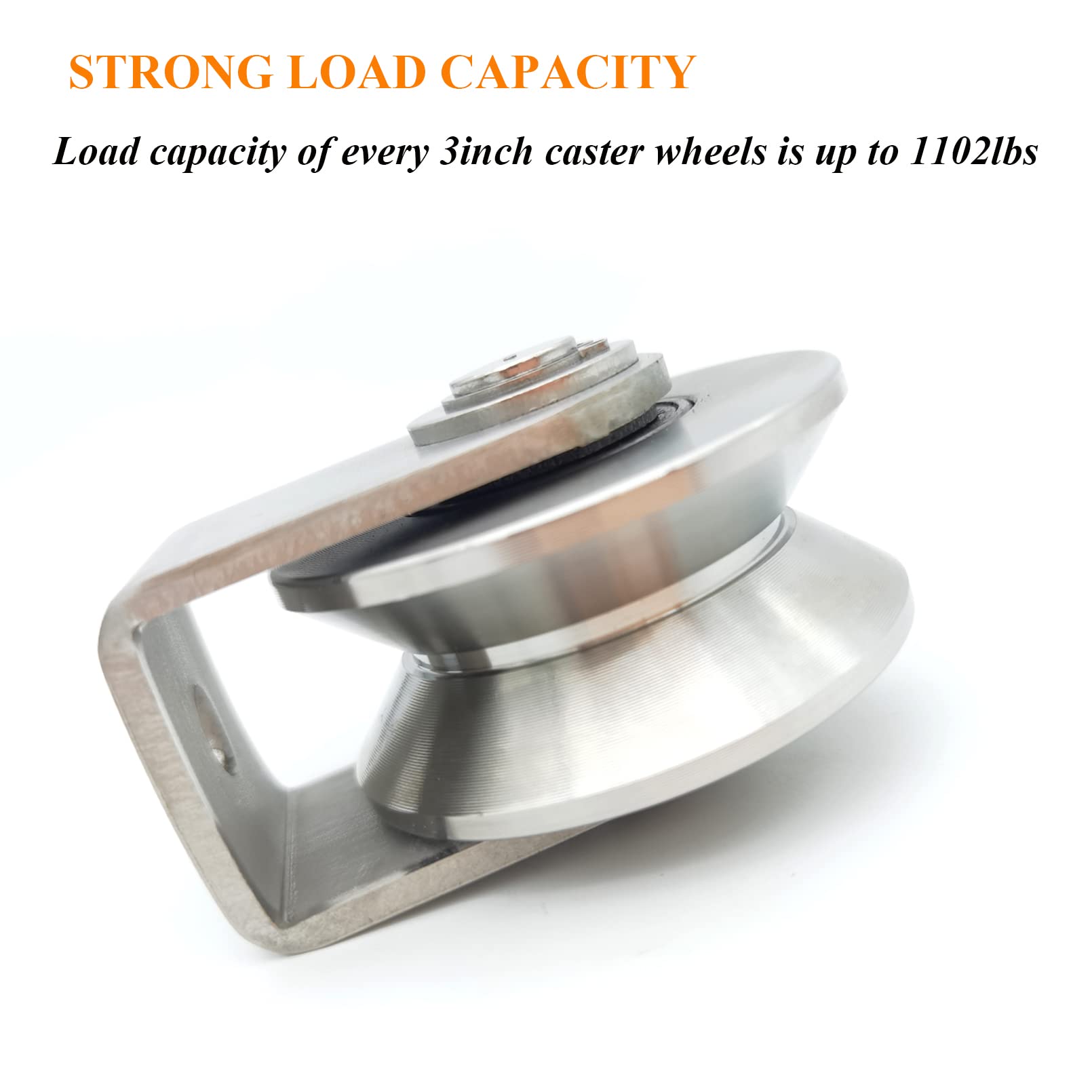 Snapklik.com : Stainless Steel V Groove Wheel Heavy Duty Caster Rigid ...