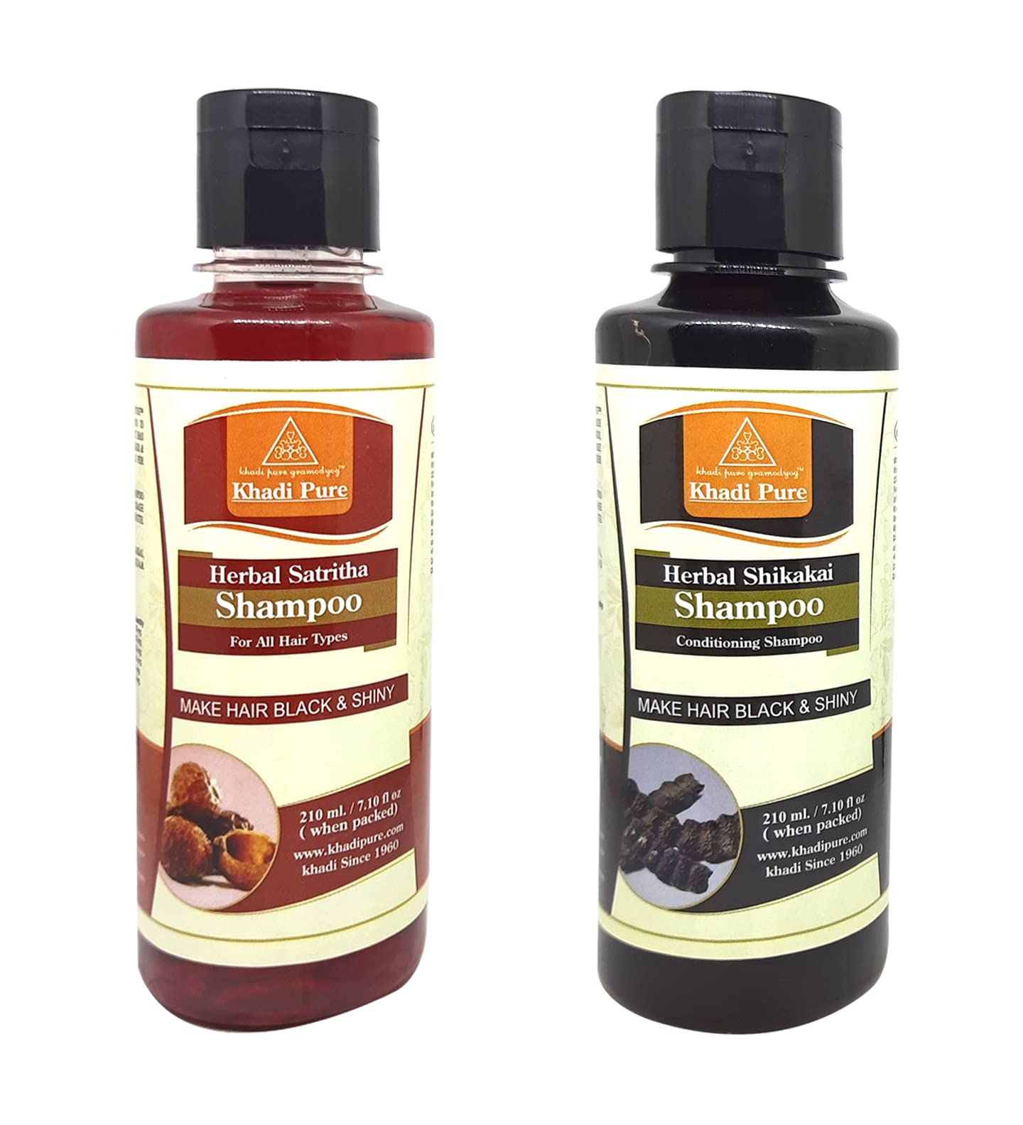 Buy Khadi Pure Satritha and Shikakai Shampoo Combo, 420 ml (Pack of 2 ...