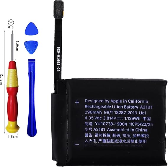 Amazon.com: Vvuilsty A2181 Replacement battery for Watch Series 5 Gen ...