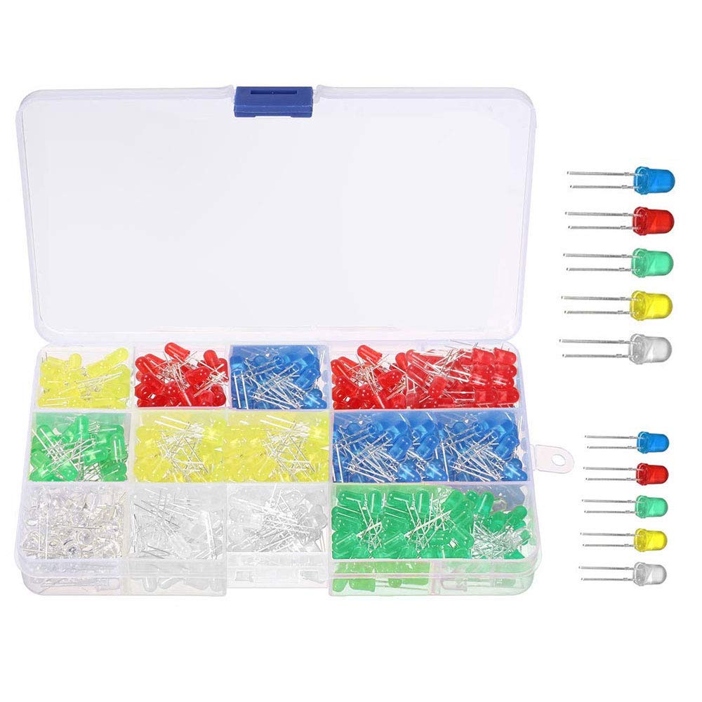 5mm 3mm Led Lights Emitting Diodes 500PCS White Red Yellow Green Blue ...