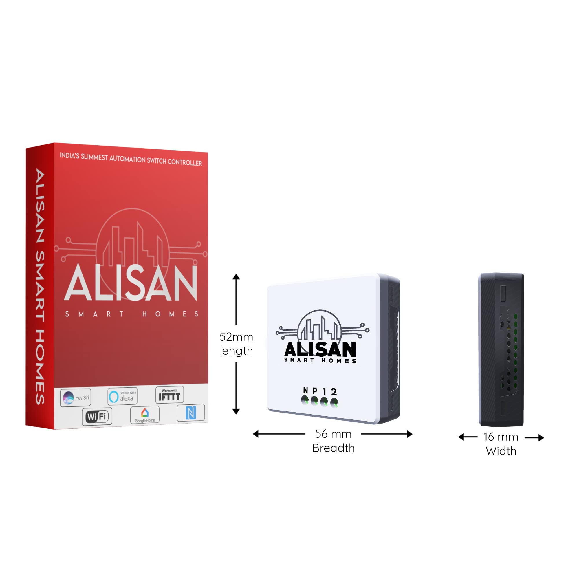 Buy Alisan Smart Homes 2 Switch Controller 6A Alpha Series Converts ...