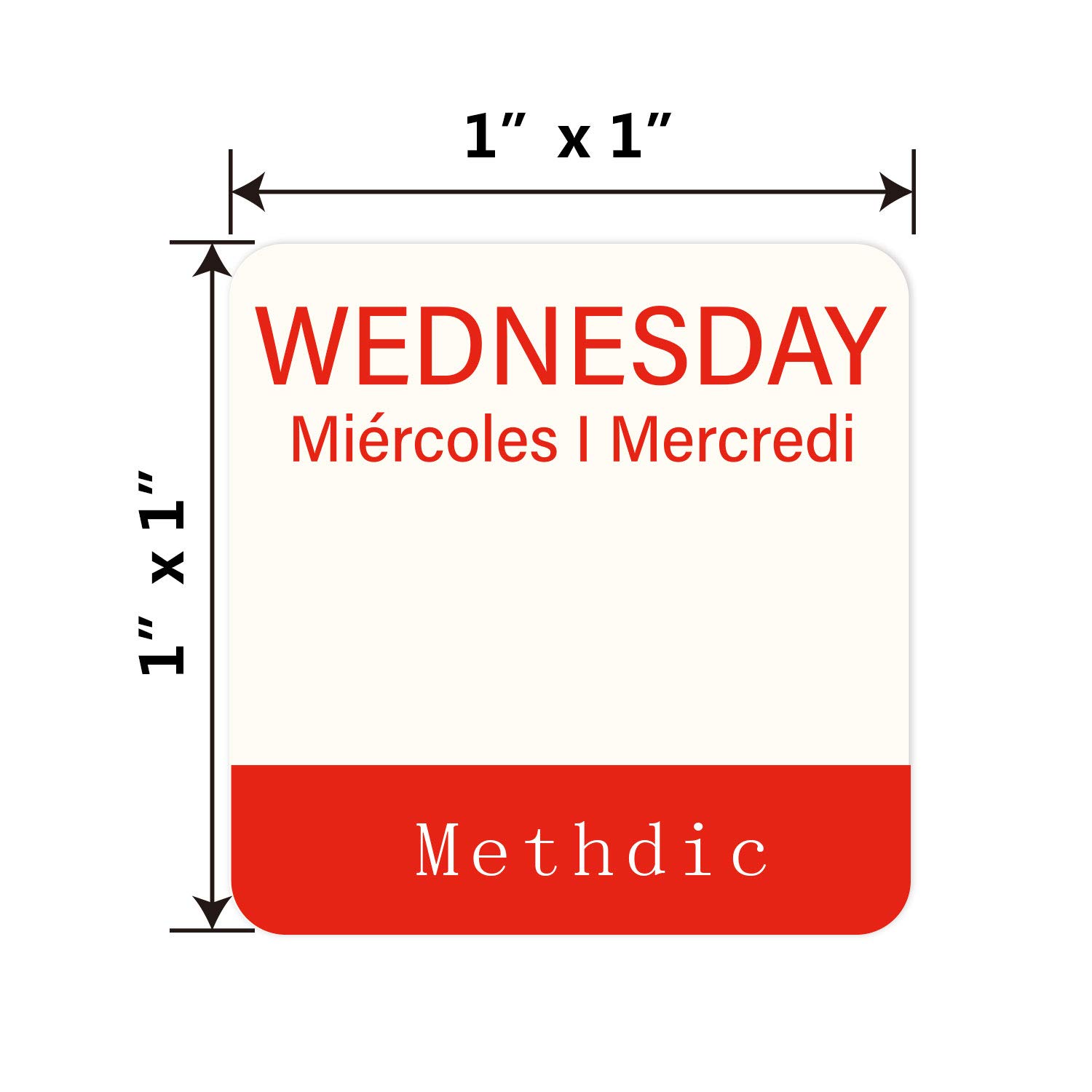 Methdic Dissolvable Food Rotation Labels Day of The Week Stickers 500 ...