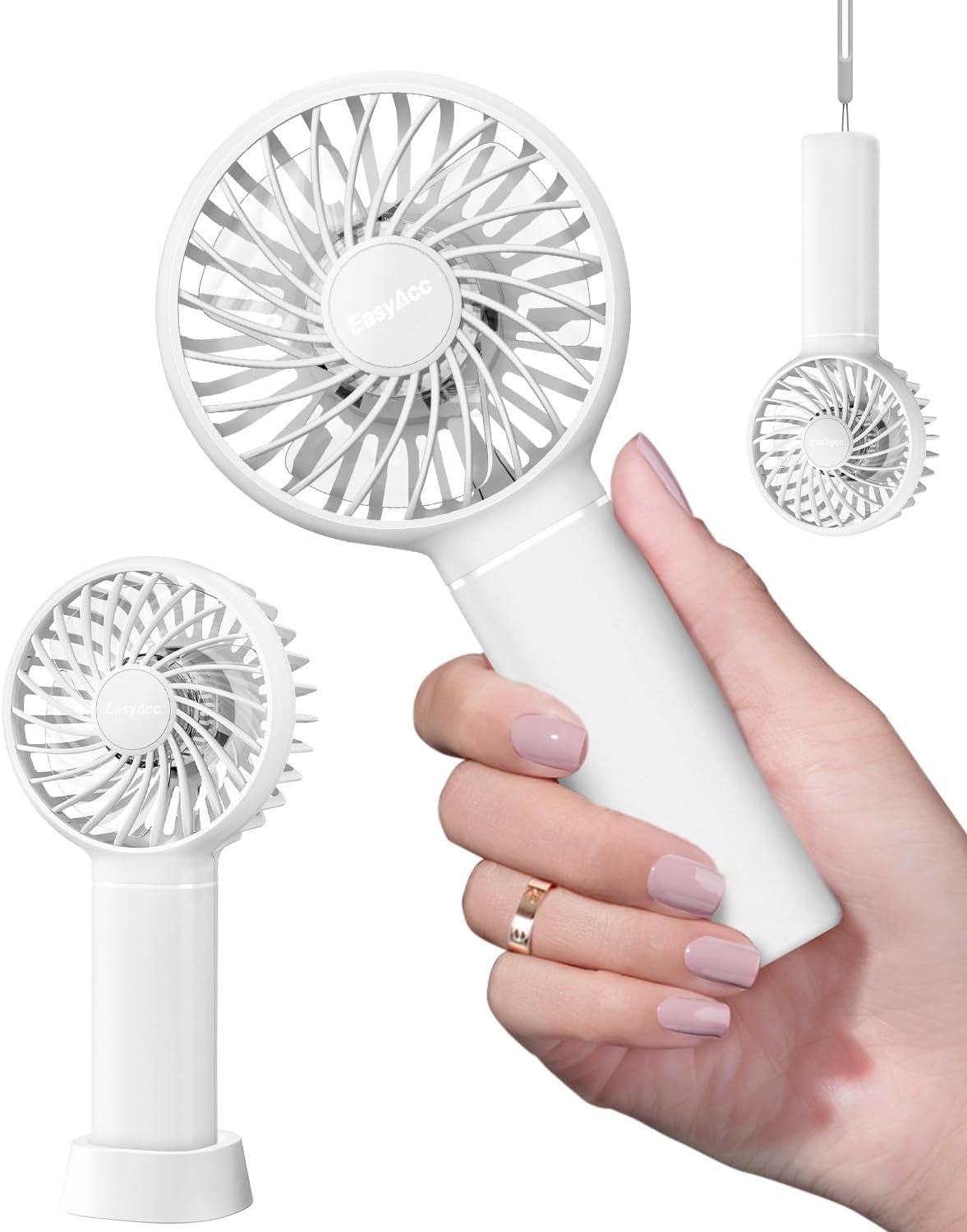 Amazon.com: EasyAcc Mini Portable Fan Handheld Fan, 3 Speed USB C ...