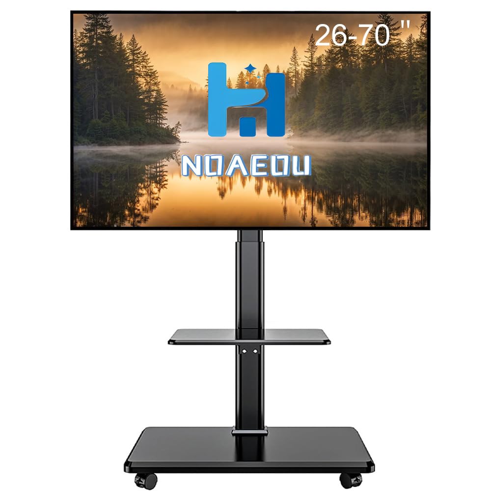 NOAEOU Movable TV Stand with Wheels,TV Table,mobile TV Floor Stand ...